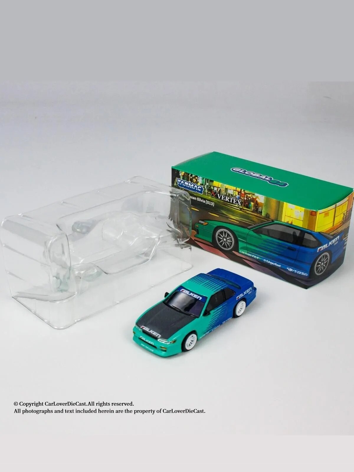 Машинка Tarmac Works TW 1/64 VERTEX Nissan Silvia (S13) Falken Die-cast Alloy Car Model Collection Display Gift