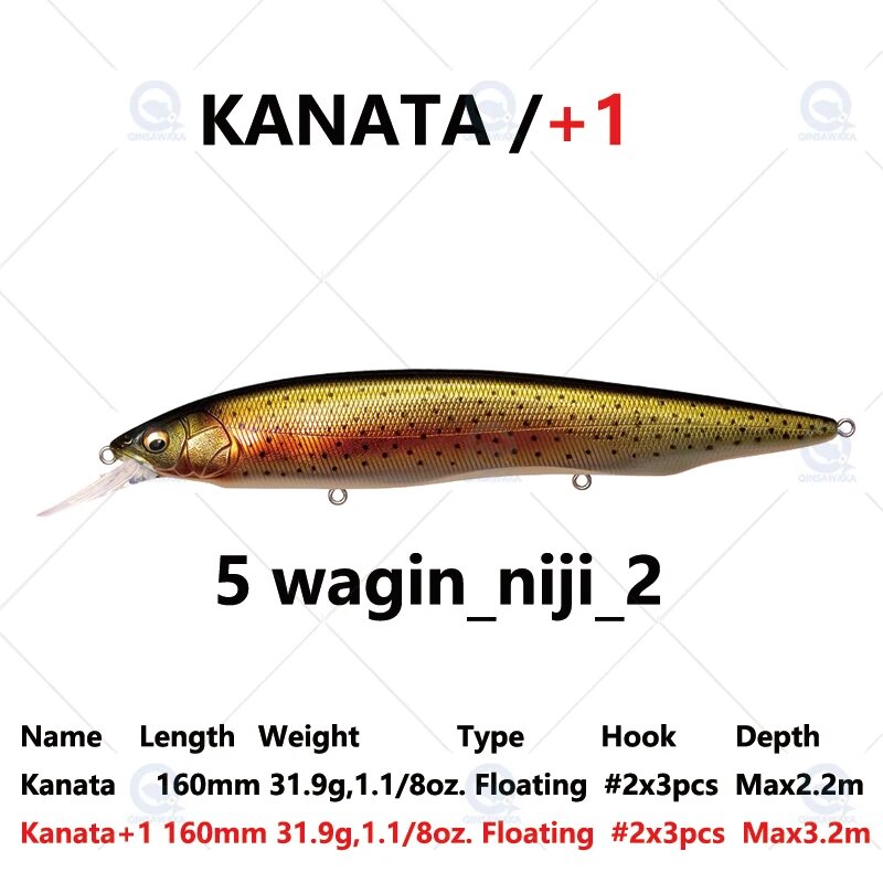 Megabass KANATA +1 160 мм, 32 г, для ловли окуня 5 WAGIN NIJI II