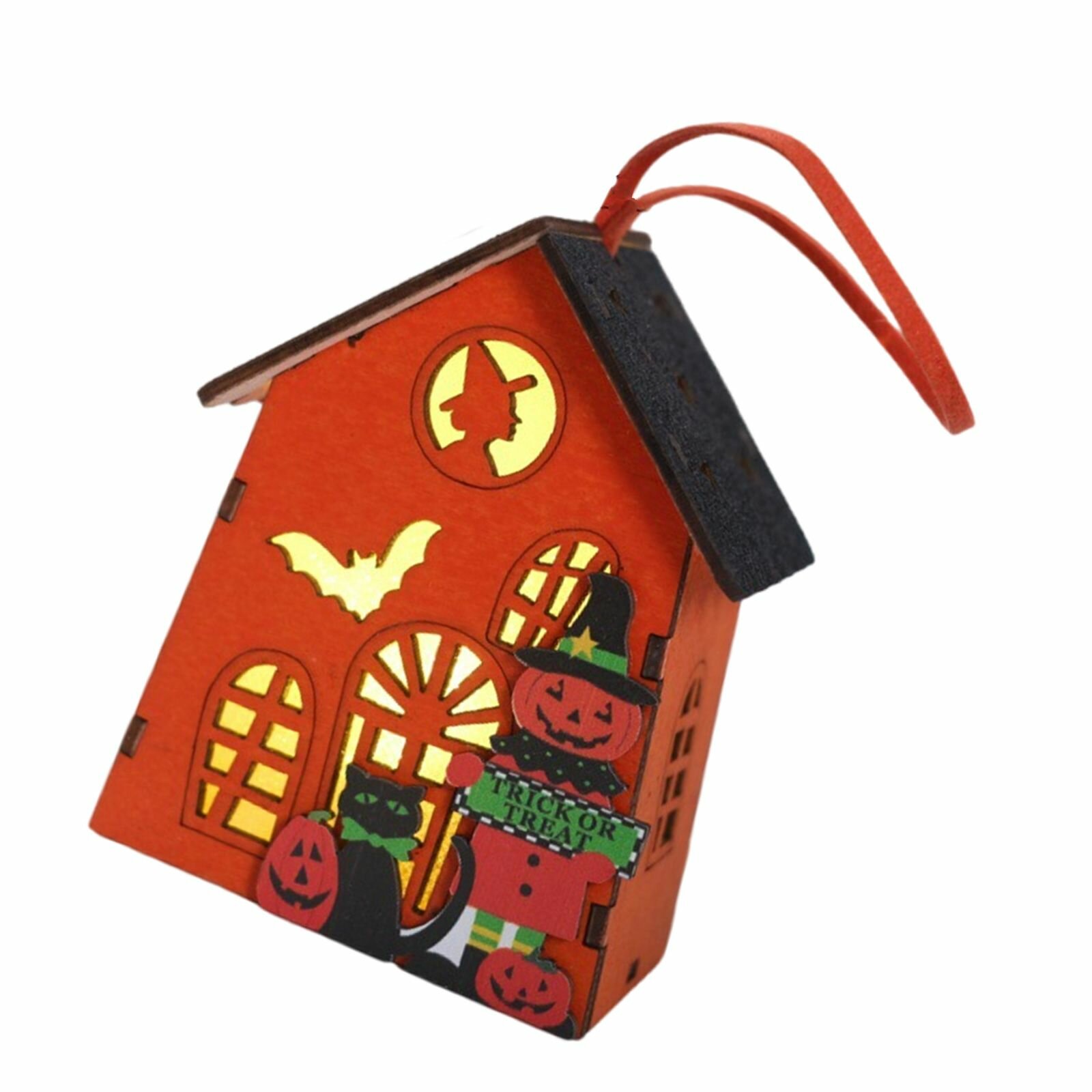 Украшение Хэллоуина - подсвеченный деревянный настенный орнамент для столешницы