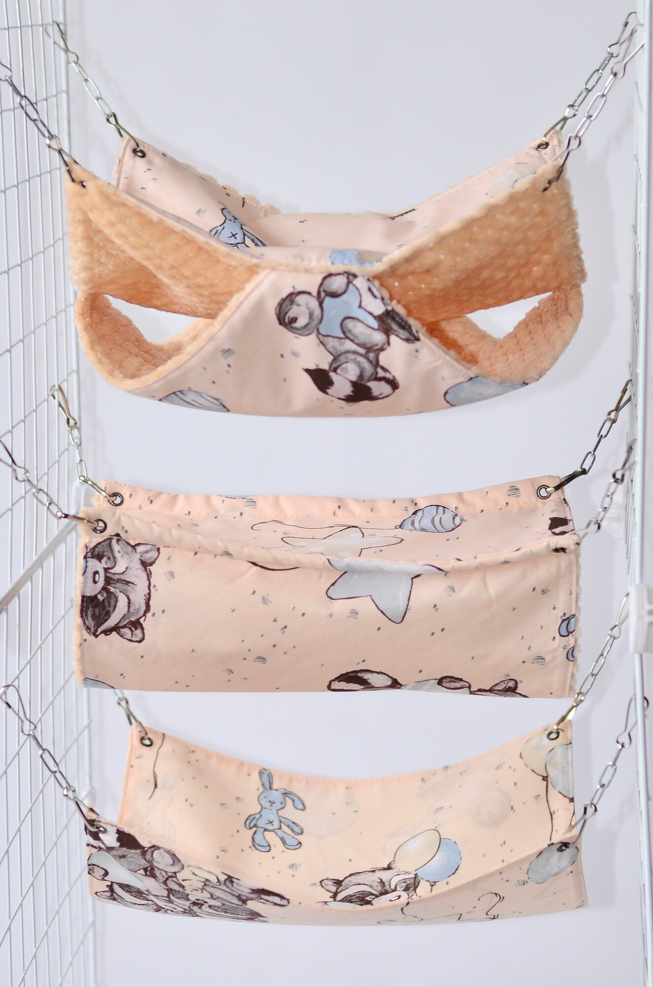 Набор гамаков 28х28 см "Финик" для крыс и других мелких грызунов. цвет пудровы