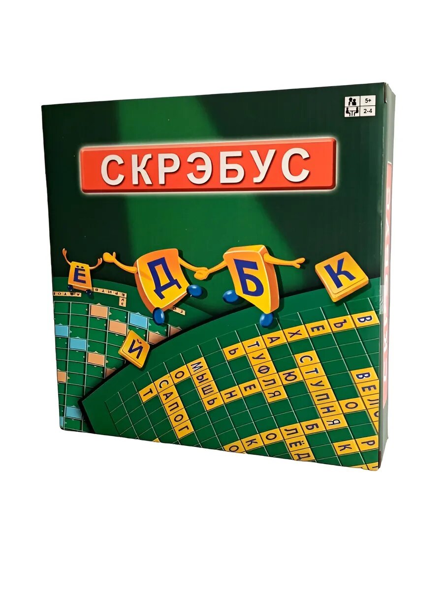 Настольная игра "Скрэбус", от 5 лет, 2-4 участника, развитие логического мышления