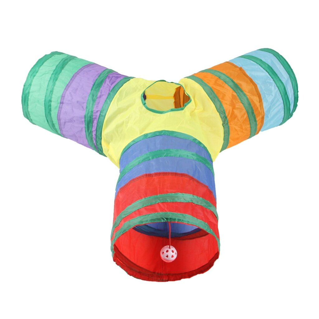 Pet Cat Y-Shape Tunnel House Dog Sleep Tunnel Collapsible Indoor Kitten Toy