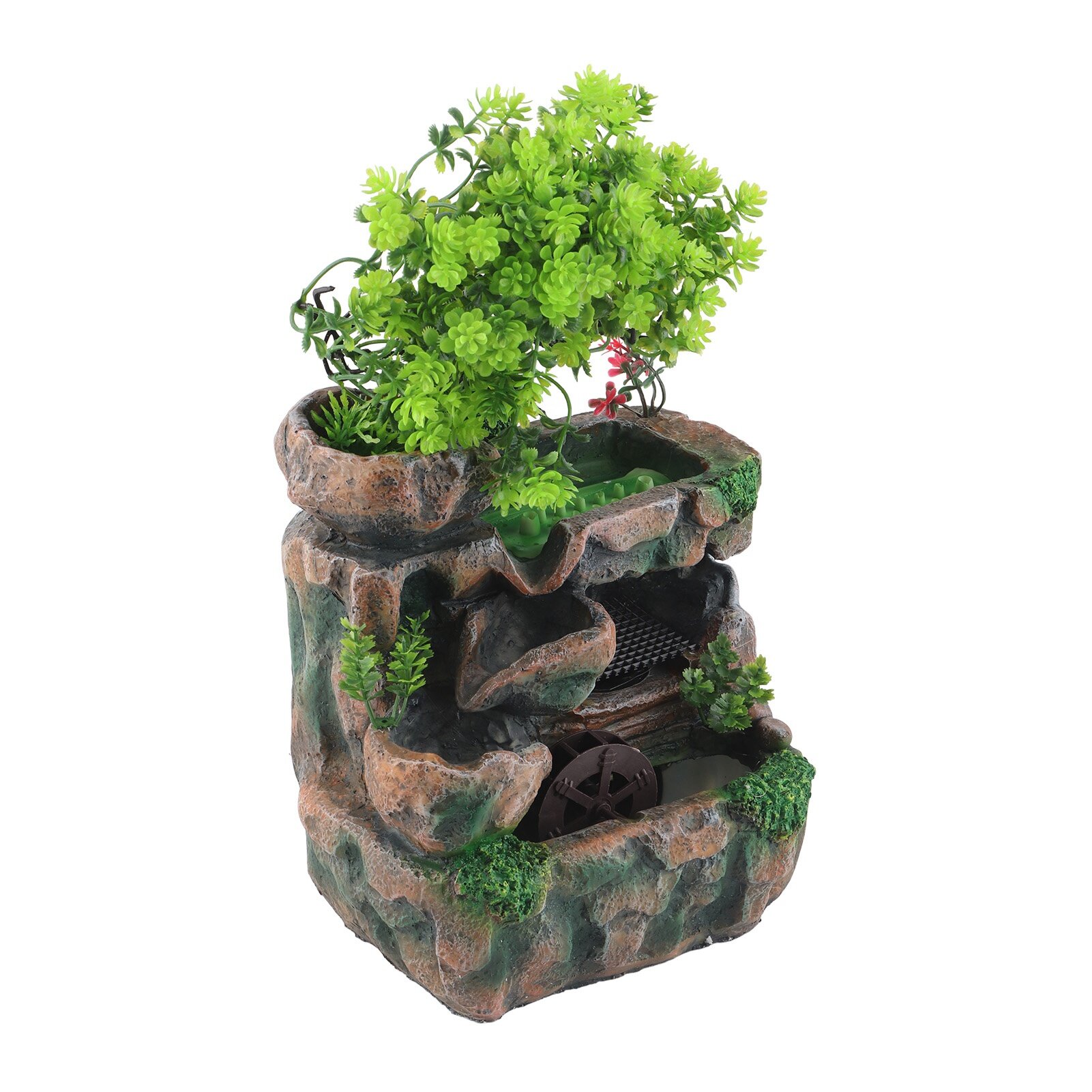 Декоративный фонтан Resin Rockery с имитацией деревьев и потоком воды, AC220-240V