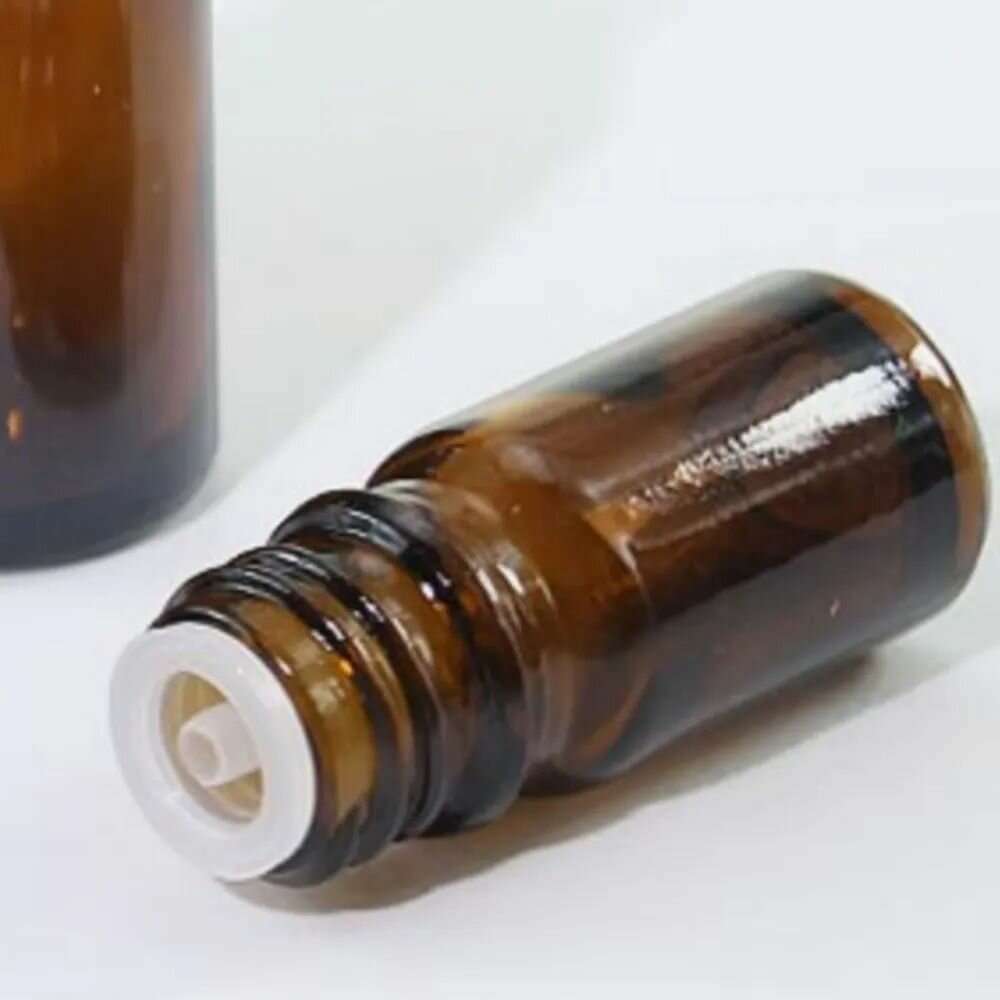 Стеклянный флакон объемом 5 мл для эфирных масел со вставной капельницей. Набор из 10 штук.