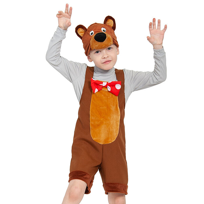 Изделие швейное "Набор карнавальный "Медведь цирковой" ткань-плюш (6-9 лет, рост 122-134 см)