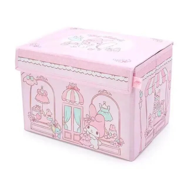 Милый настольный ящик для хранения Sanrio Cinnamoroll My Melody Cartoon, складной ящик для хранения косметики в студенческом общежитии