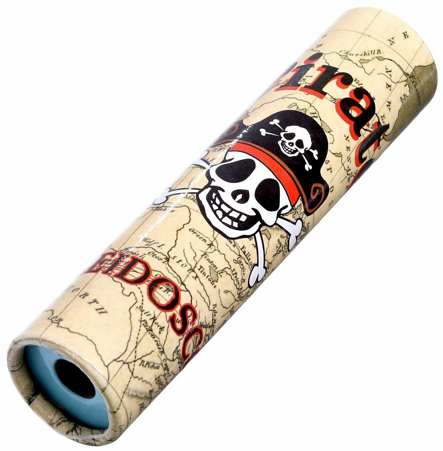 Детский калейдоскоп "Пират", пластиковый оптический прибор-игрушка с меняющимися узорами,15 см, микс