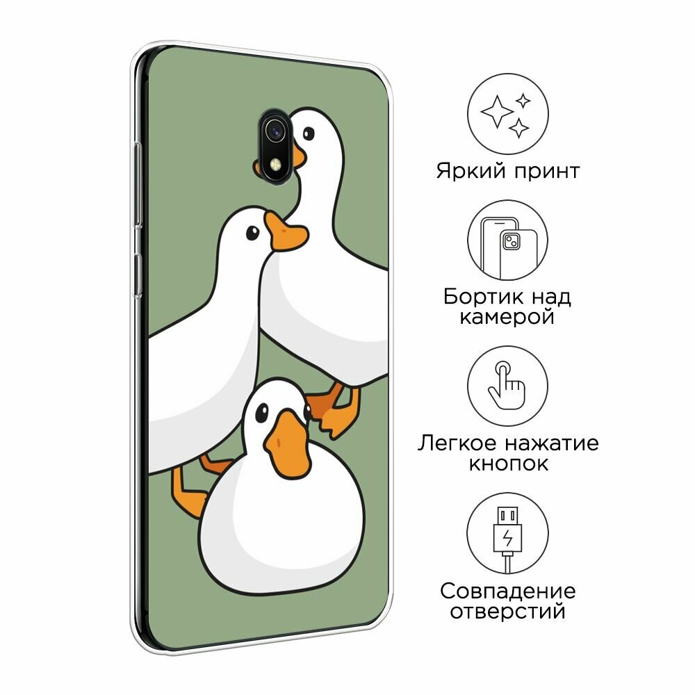 Чехол на Xiaomi Redmi 8A / Сяоми Редми 8А с принтом "Утиное трио" — фото 1