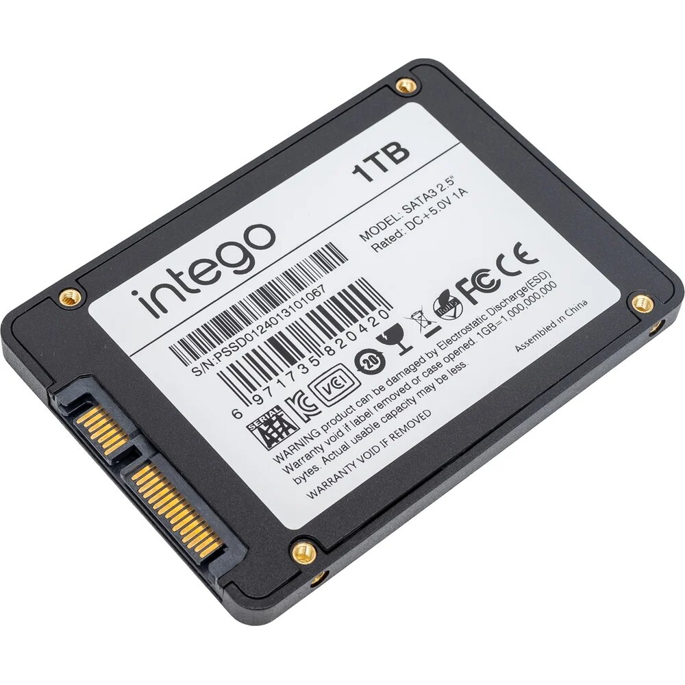Внутренний SSD-диск 1Tb INTEGO SKYDISK SSD, высокоскоростной SSD‑накопитель SATA III, энергоэффективный контроллер — фото 1