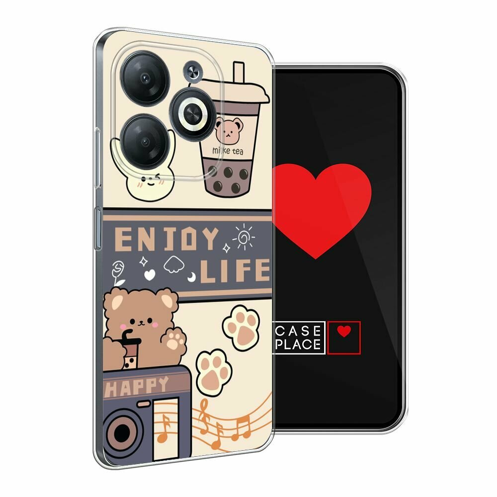 Чехол на Infinix Smart 8/8 HD/HOT 40i / Инфиникс Смарт 8/8 HD/HOT 40i с принтом "Enjoy life 1" — фото 1
