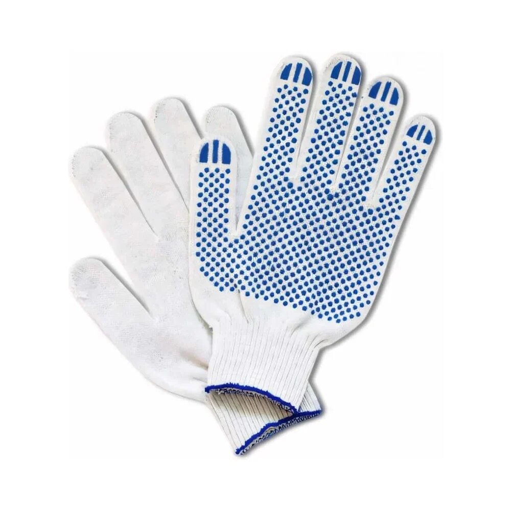 ООО ПКФ Сварком Перчатки с ПВХ 6/ти нитка белые (уп/10шт.) СанТех s014370