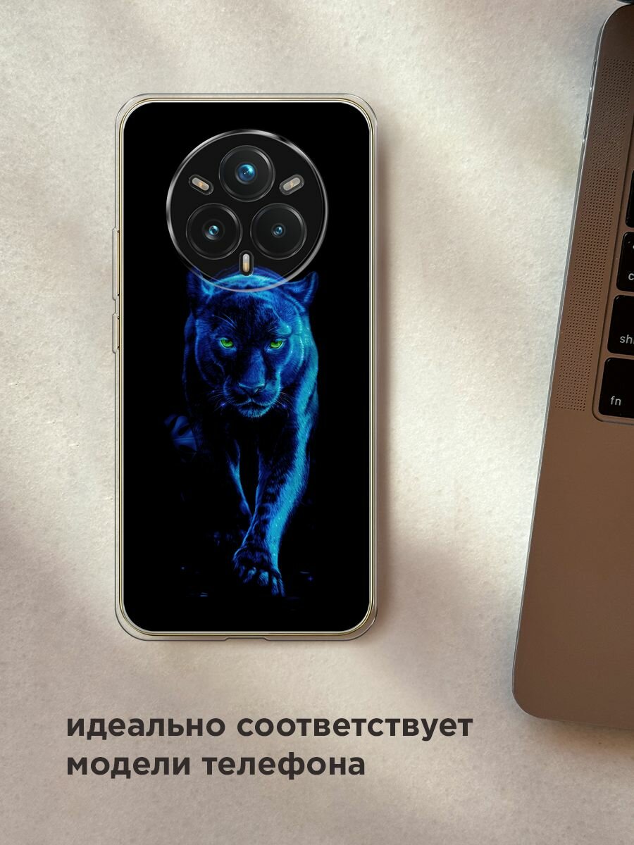 Чехол на Realme 14 Pro+ / Реалми 14 Про+ с принтом "Пантера в лунном свете" — фото 1