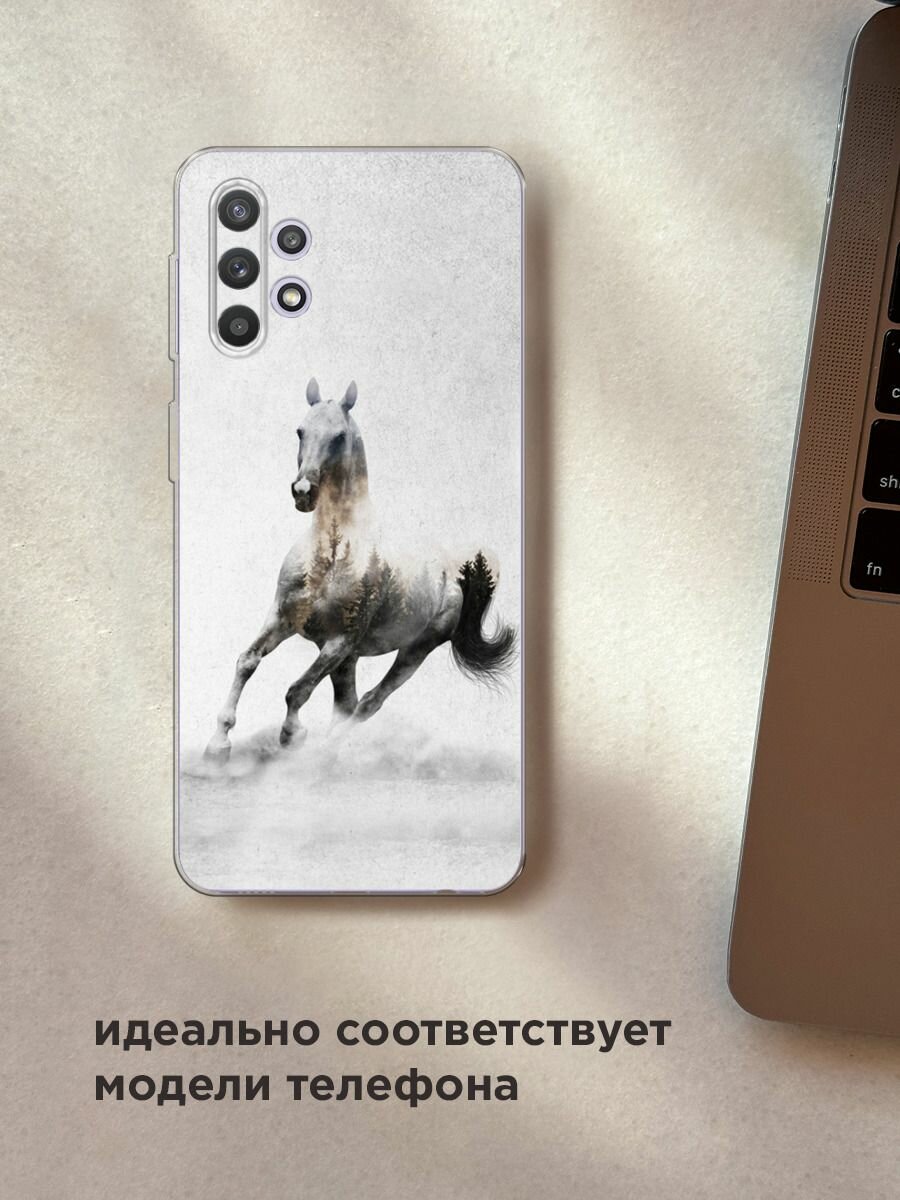 Чехол на Samsung Galaxy A32 / Самсунг Галакси А32 с принтом "Лошадь лес" — фото 1