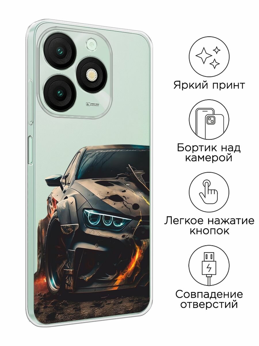 Чехол на Itel A50 / Ител А50 с принтом "На износ", прозрачный — фото 1