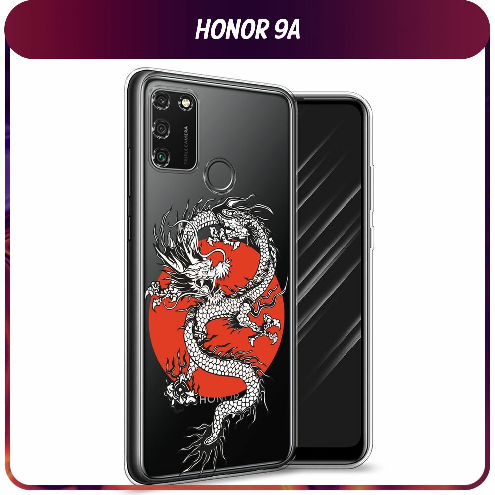 Чехол на Honor 9A / Хонор 9А с принтом "Восходящий дракон", прозрачный