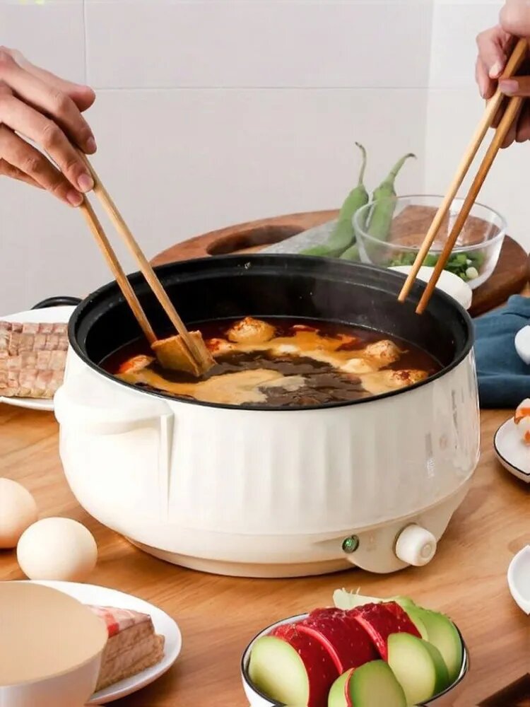 Мультиварка Electric Hot Pot, 800Вт, 1,7л, антипригарное покрытие, белая