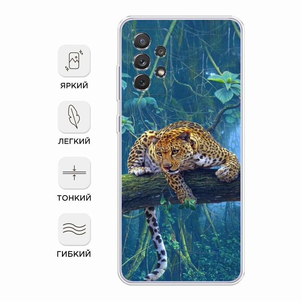 Чехол на Samsung Galaxy A73 / Самсунг Галакси А73 с принтом "Леопард охотник" — фото 1