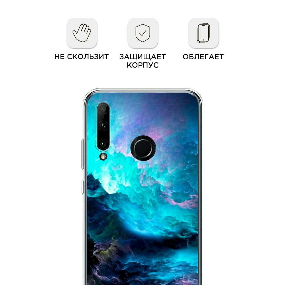 Чехол на Honor 10i/20 Lite 2019/20e/Huawei P Smart Plus 2019 / Хонор 10i с принтом "Бирюзовое небо" — фото 1