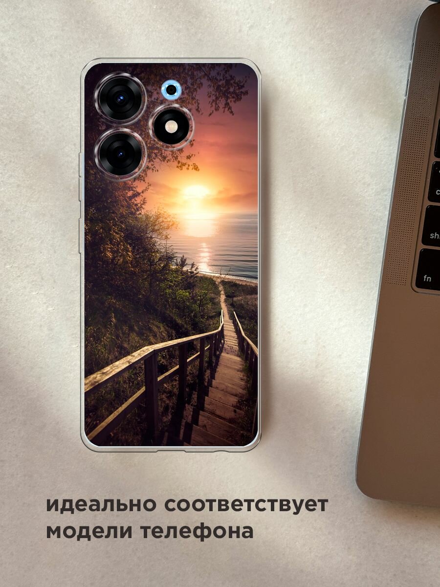 Чехол на Tecno Spark 10 Pro / Текно Спарк 10 Про с принтом "Мост у воды" — фото 1
