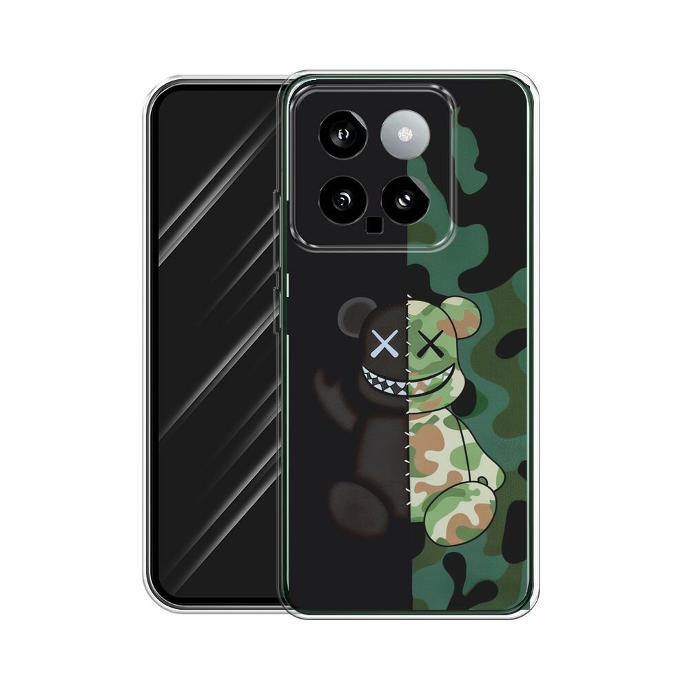 Силиконовый чехол на Xiaomi 14 / Сяоми 14 с принтом "KAWS 23 февраля 1" — фото 1