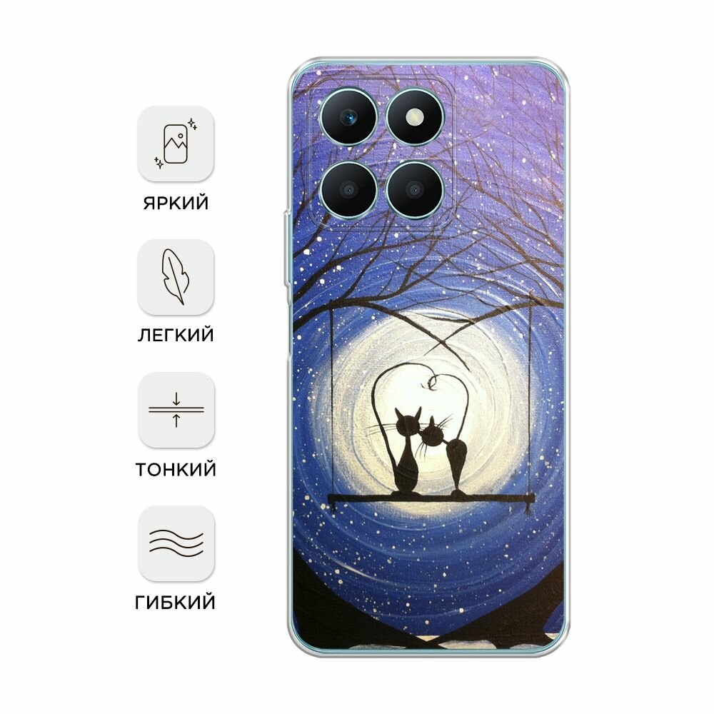 Чехол на Honor X6A / Хонор X6A с принтом Влюбленные котики 10 — фото 1