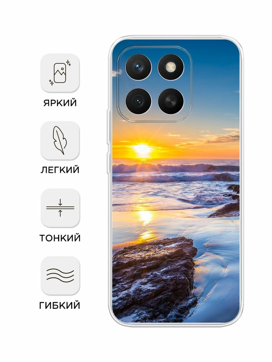 Силиконовый чехол на Honor X8c / Хонор X8c с принтом "Восход 6" — фото 1