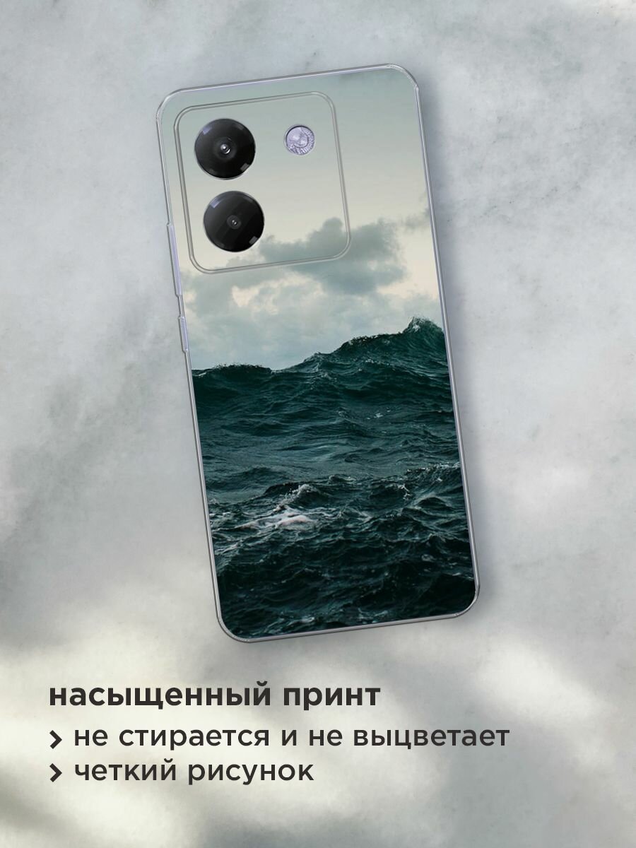 Силиконовый чехол на Poco M7 Pro / Поко М7 Про с принтом "Волны 11" — фото 1