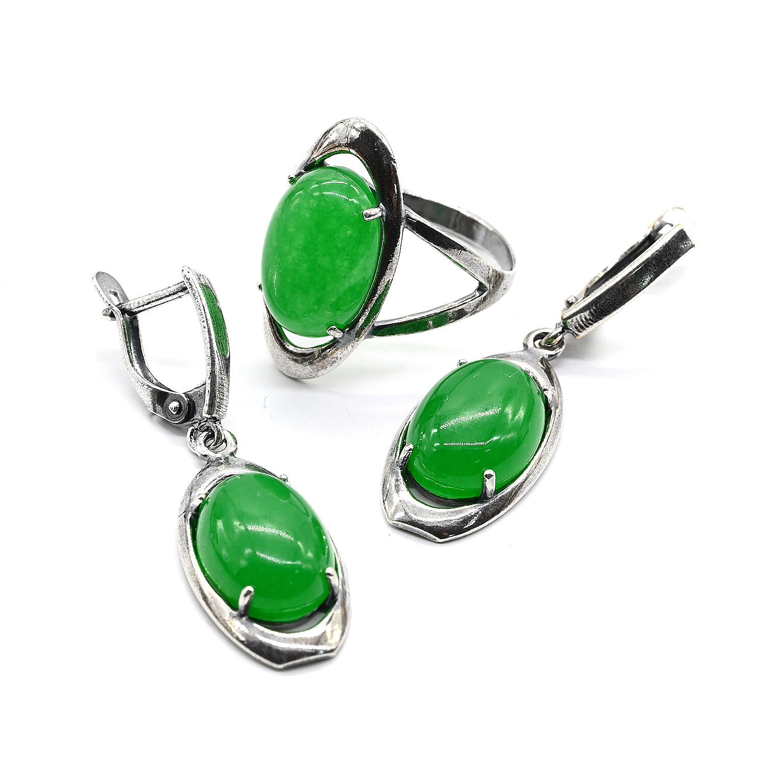 Комплект бижутерии: кольцо, хризопраз