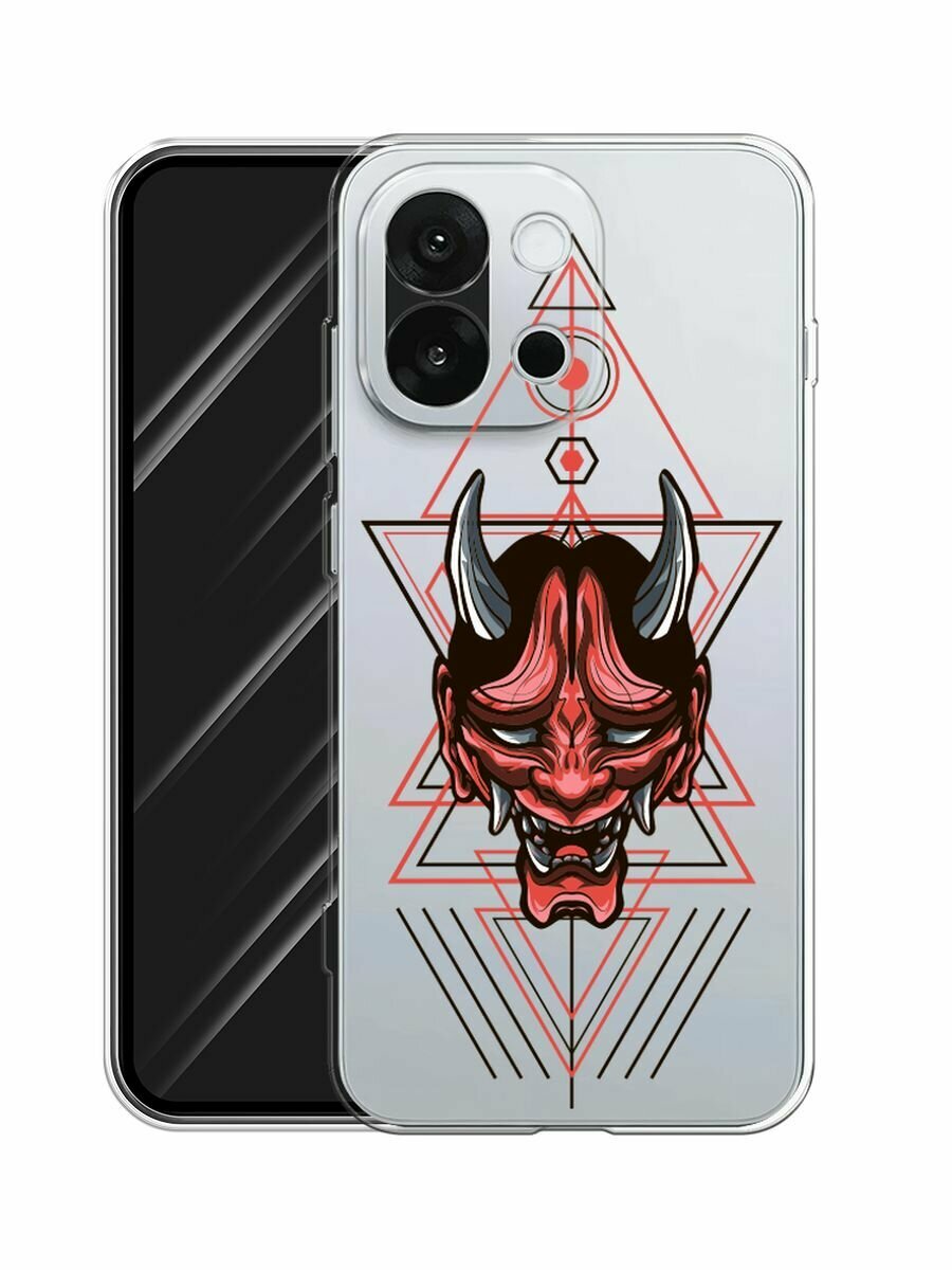 Чехол на OnePlus 13T / Ван Плас 13Т с принтом Hanya Oni mask, прозрачный — фото 1
