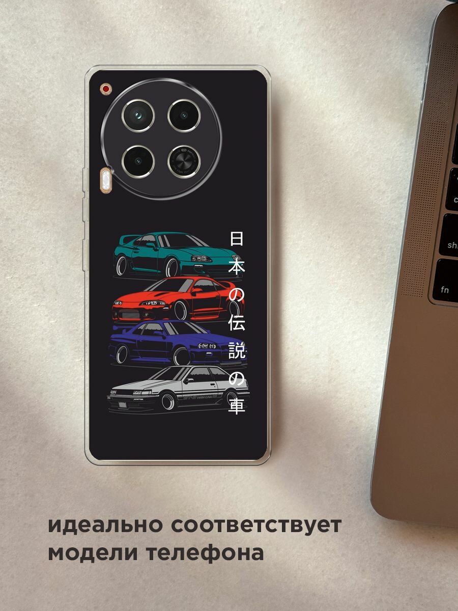 Чехол на Tecno Camon 30 4G / Текно Камон 30 4G с принтом "JDM Legend cars" — фото 1