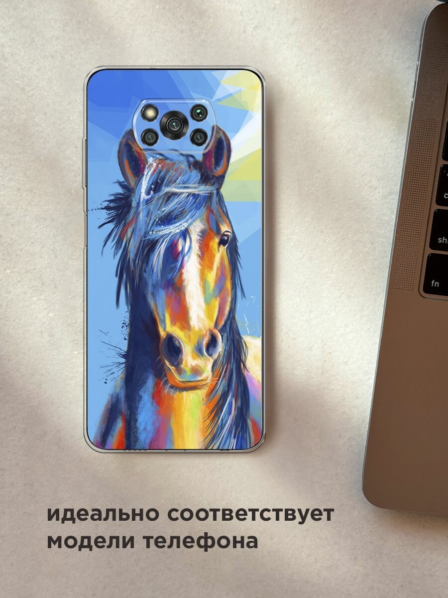 Чехол на Xiaomi Poco X3/X3 Pro / Поко X3/X3 Pro с принтом "Лошадь арт 3" — фото 1