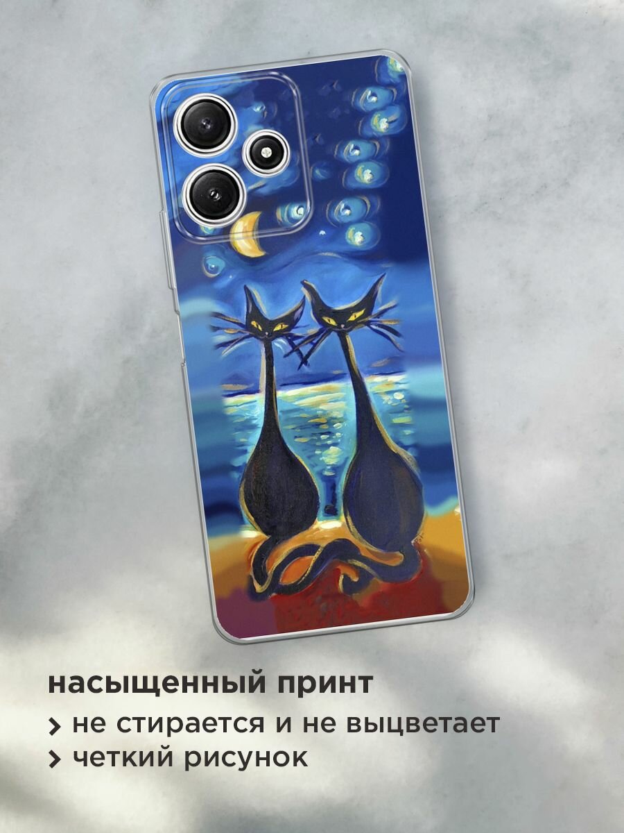 Чехол на Xiaomi Redmi 12 / Сяоми Редми 12 с принтом "Влюбленные котики 7" — фото 1