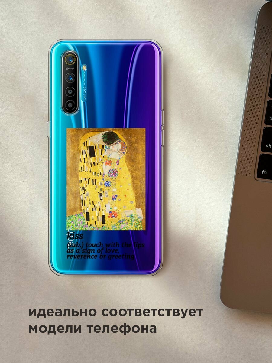 Чехол на Realme XT / Реалми XT с принтом "The kiss", прозрачный — фото 1