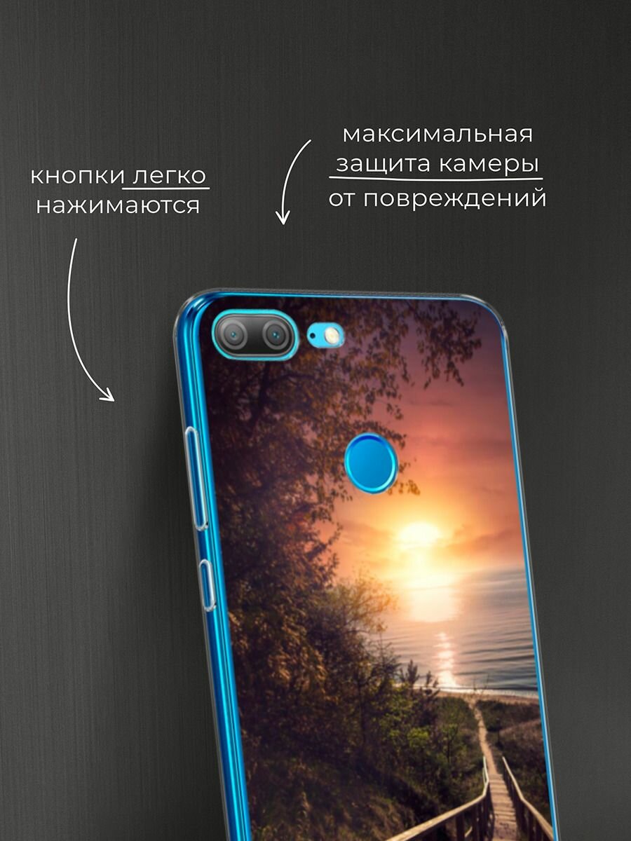 Чехол на Honor 9 Lite / Хонор 9 Лайт с принтом "Мост у воды" — фото 1