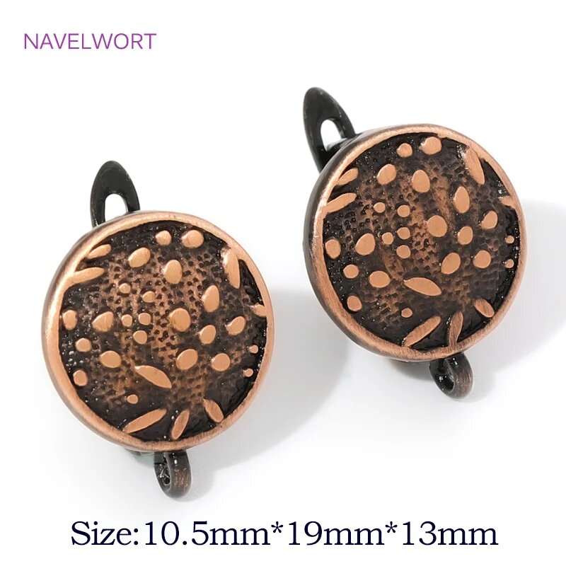 Застежки для сережек из латуни с позолотой 18К Shvenzy, Red Color, 6 pieces