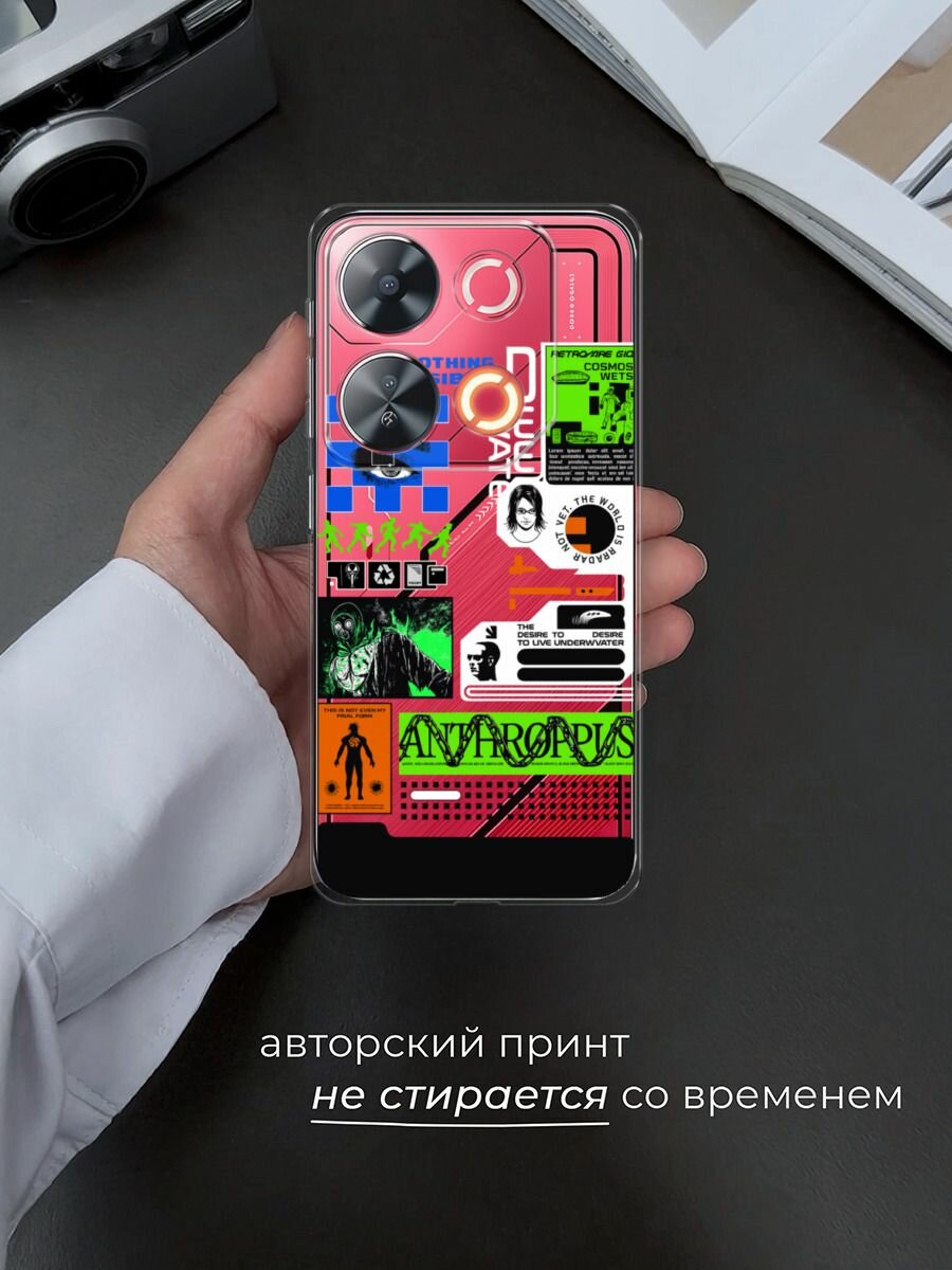 Чехол на Itel P65 / Ител P65 с принтом "Nothing impossible", прозрачный — фото 1