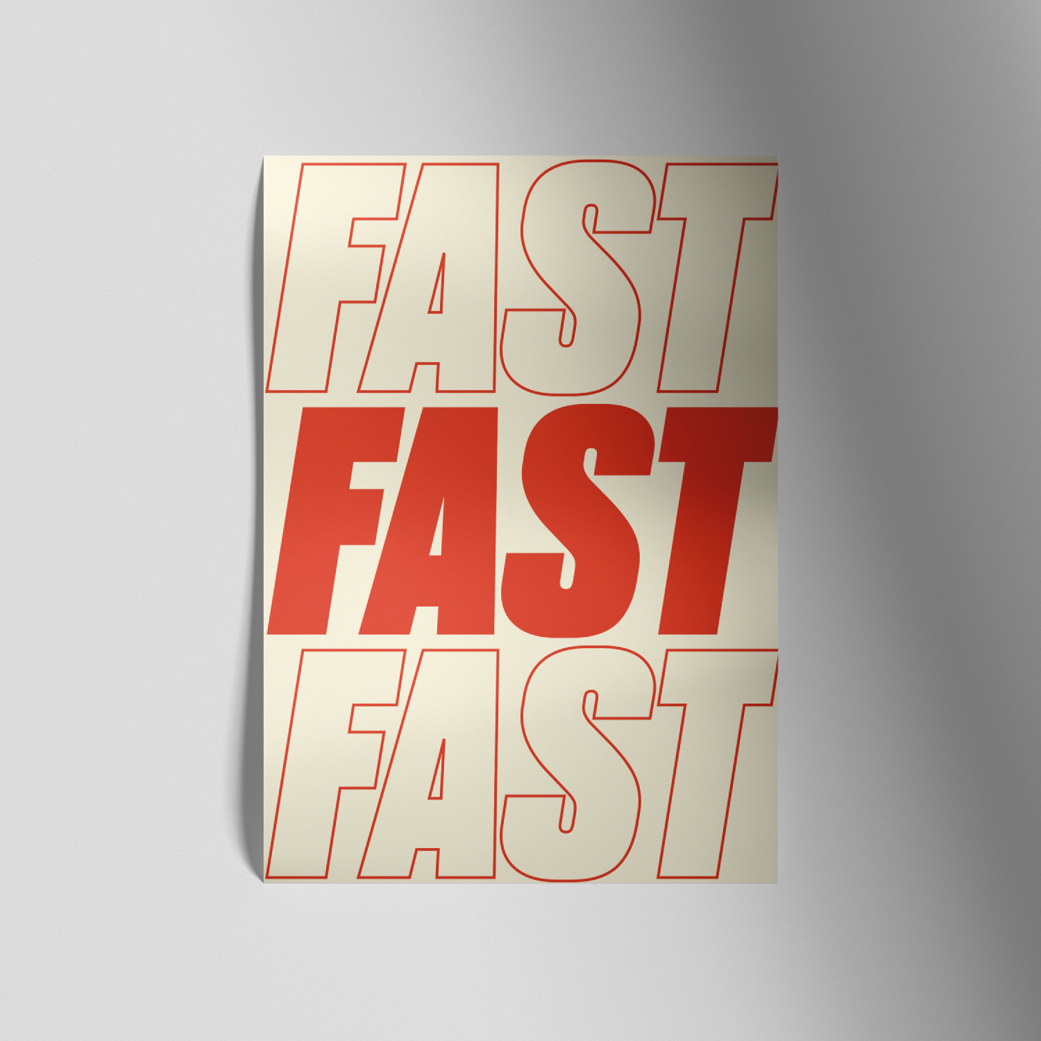 Постер плакат на стену "FAST FAST FAST" 30х42 см без рамки, формат А3