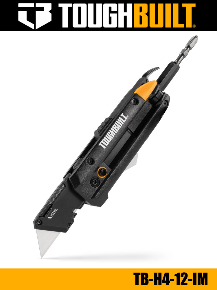 TOUGHBUILT TB-H4-12-IM Складной нож электрика с битодержателем, монтировкой, двухсторонним ручным инструментом 5 в 1