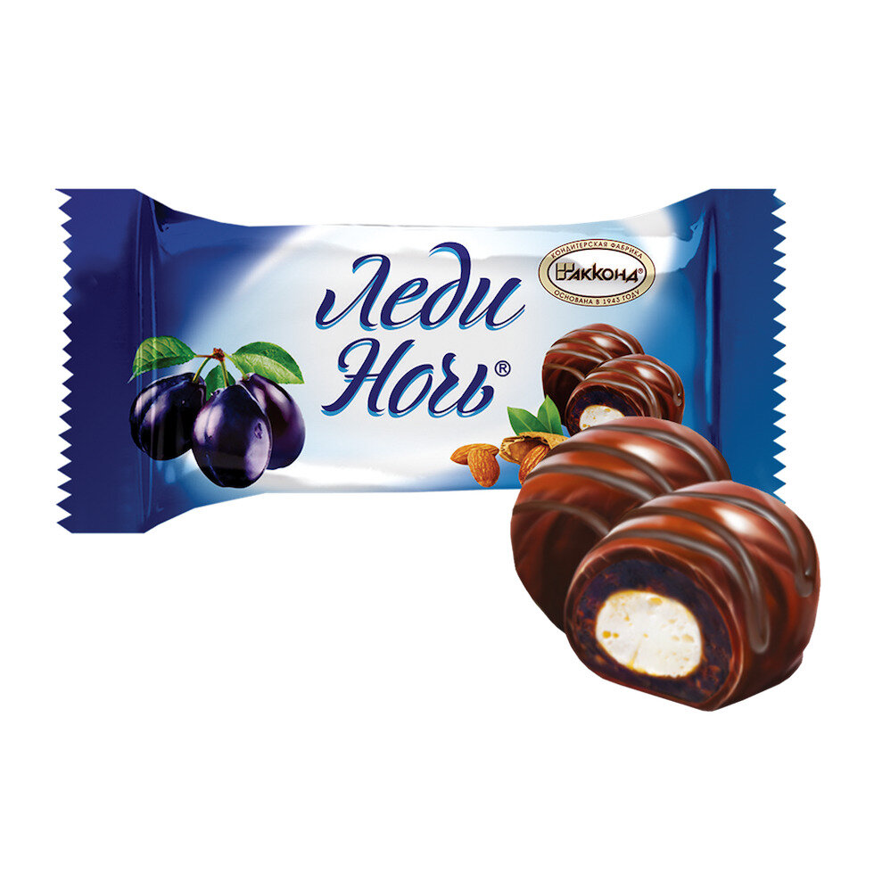 Конфеты Акконд "Леди ночь", суфле, чернослив, молочный шоколад, 1кг