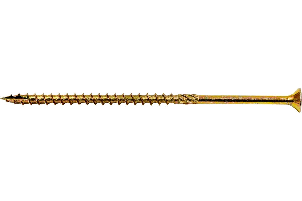 Креп-комп конструкционный потайной саморез Torx, желтый цинк 5,0×120 мм, 100 шт СКТ5120