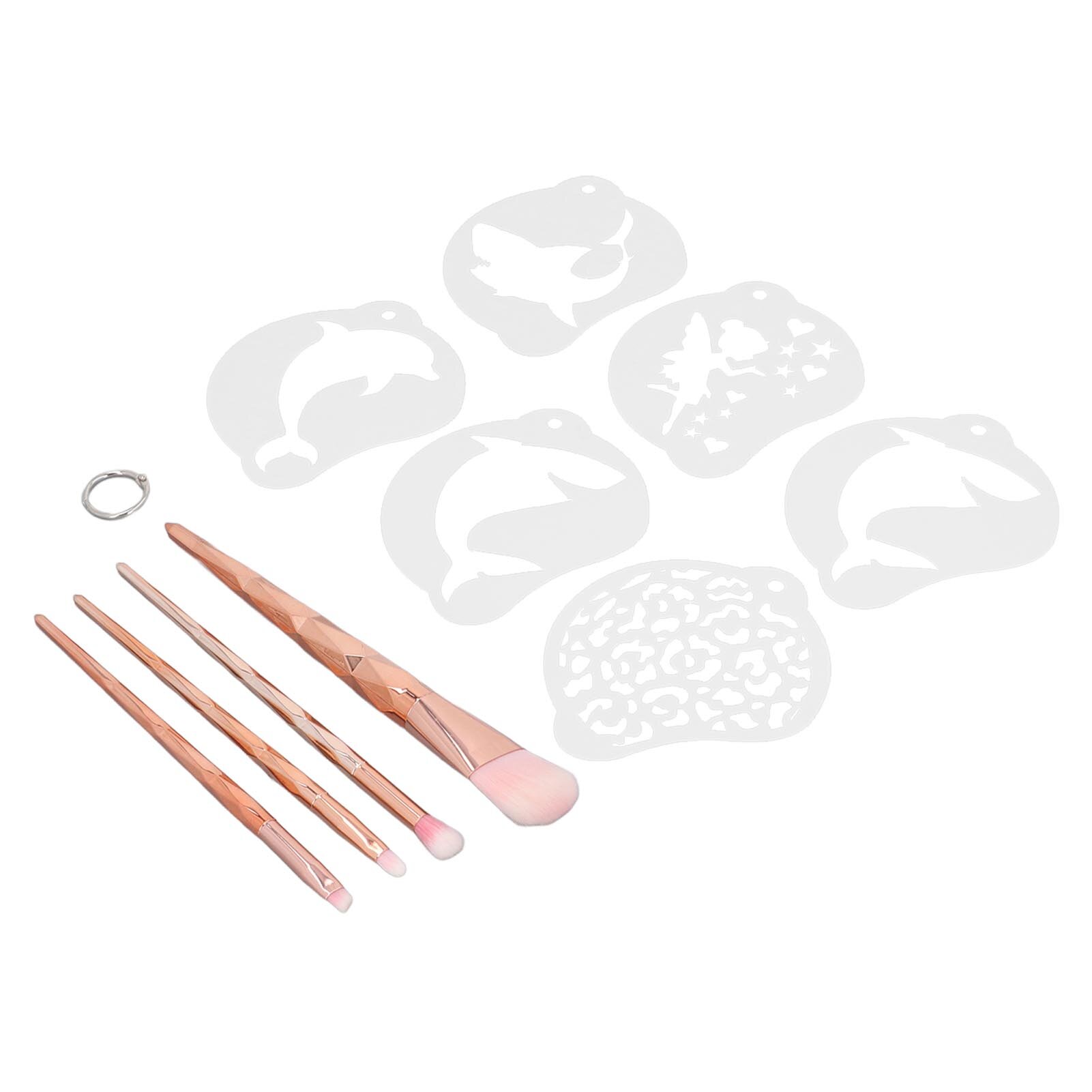Набор трафаретов для краски для лица, розовое золото, кисти для макияжа, универсальный набор для рисования лица «сделай сам», для вечеринок, мероприятий