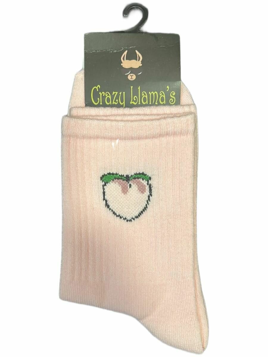 Носки Носки с принтом, Crazy Llama's, Персик, 1 пара