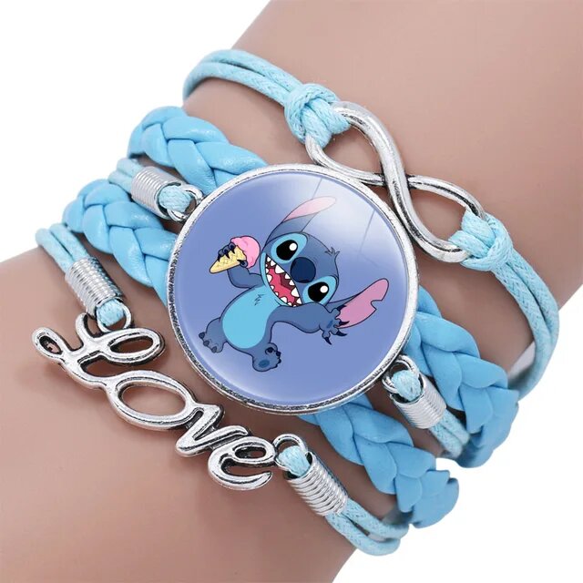 Браслет Disney Stitch с изображением персонажей мультфильма «Лило и Стич», аниме-фигурок, милый подарок на запястье для детей, игрушки для девочек, подарок на рождественскую вечеринку,