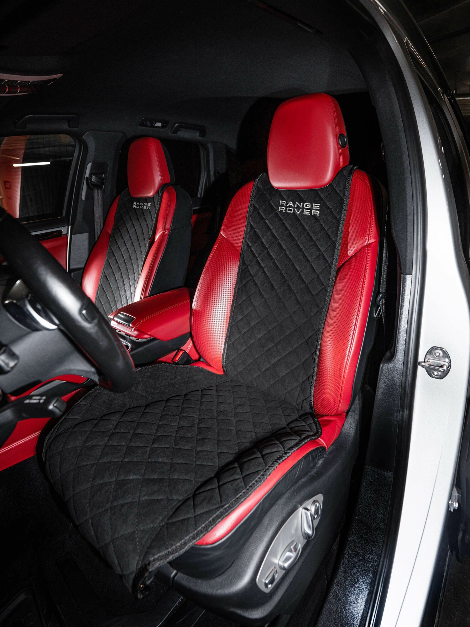 Накидки на сиденья автомобиля из алькантары , Чехлы в машину универсальные , Накидка на сиденье широкая для Range Rover, Защитный чехол на автомобильное кресло для Рэнж Ровер