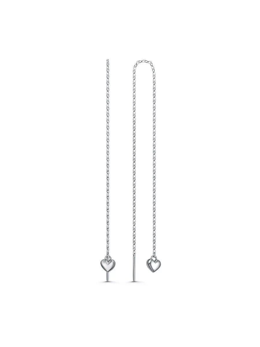 Серьги конго, серебро, 925 проба, родирование