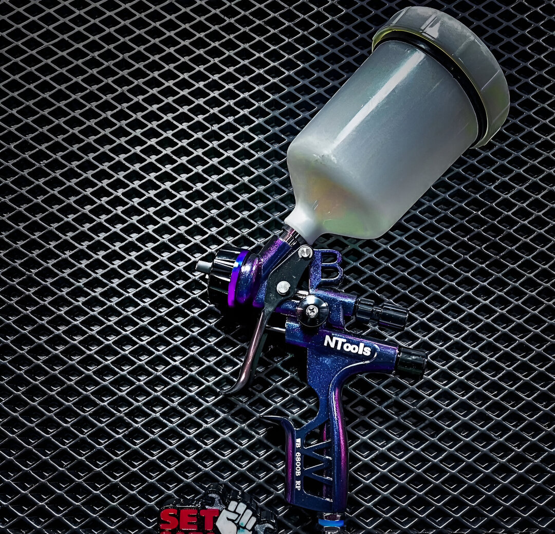 Краскопульт NTools 1000B HVLP, верхнее расположение бака, рапидное соединение