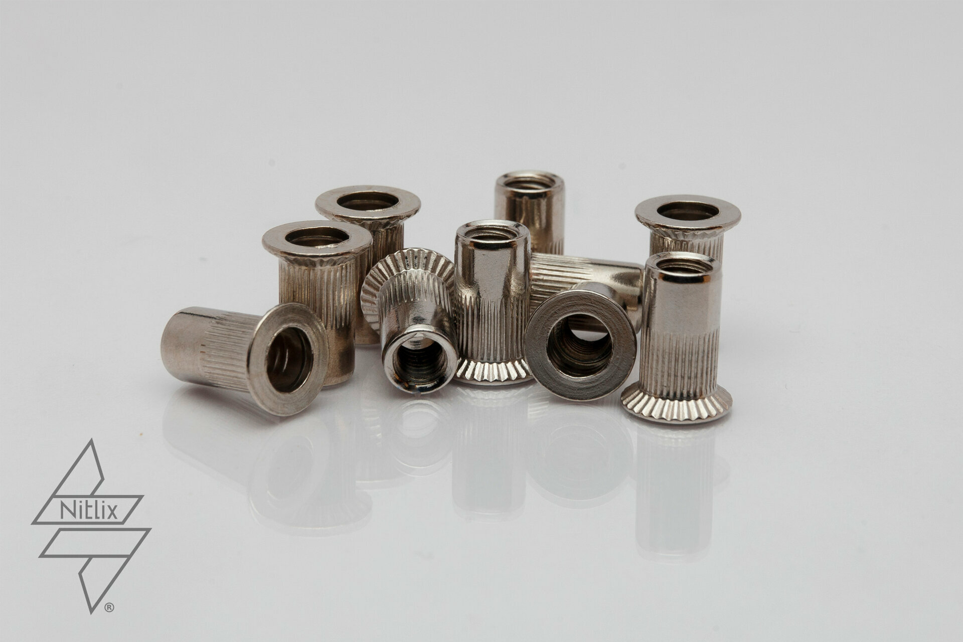 Гайка заклепочная NITLIX М6 потайной борт А2, L=15,5 (1,5-4,0) 100 шт.