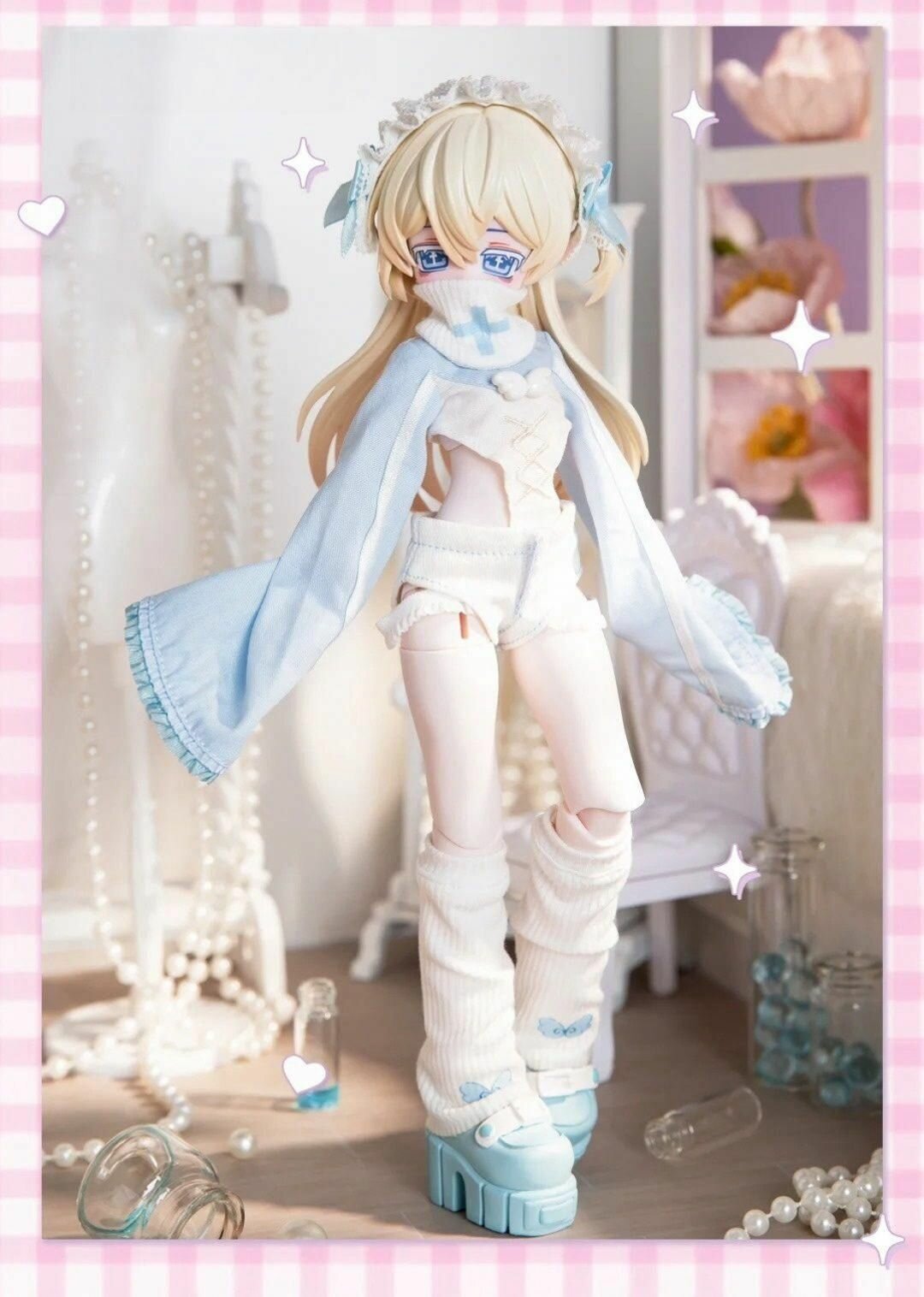 LEI-Doll Кукла BJD 1/6 шарнирная (Weird Cute Girl) аниме с одеждой и аксессуарами . 25 мин. BJD Кукла, Чао играет вручную.