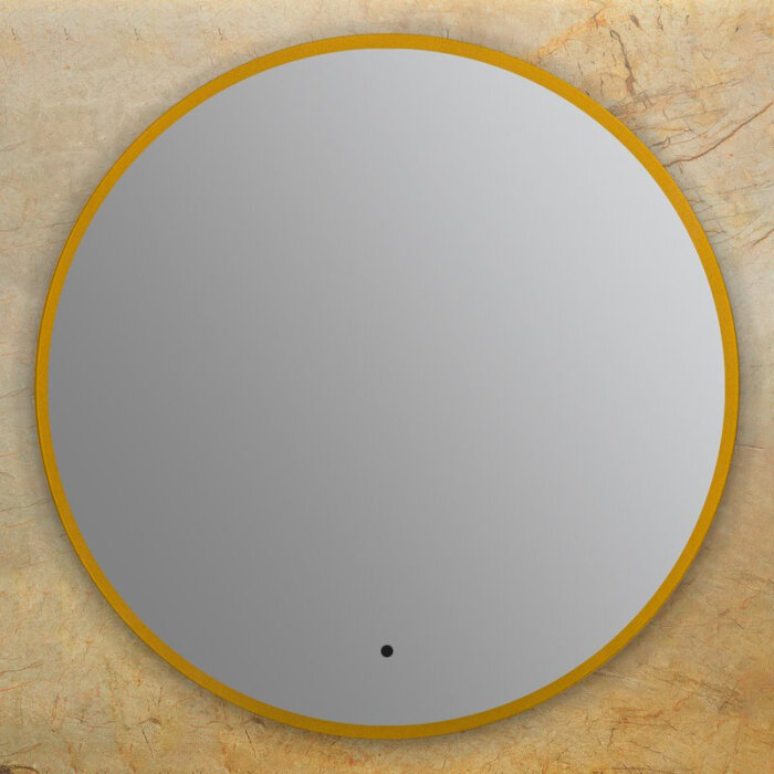 Зеркало круглое Art&Max Sanremo 77 золото, с LED-подсветкой, 6000К