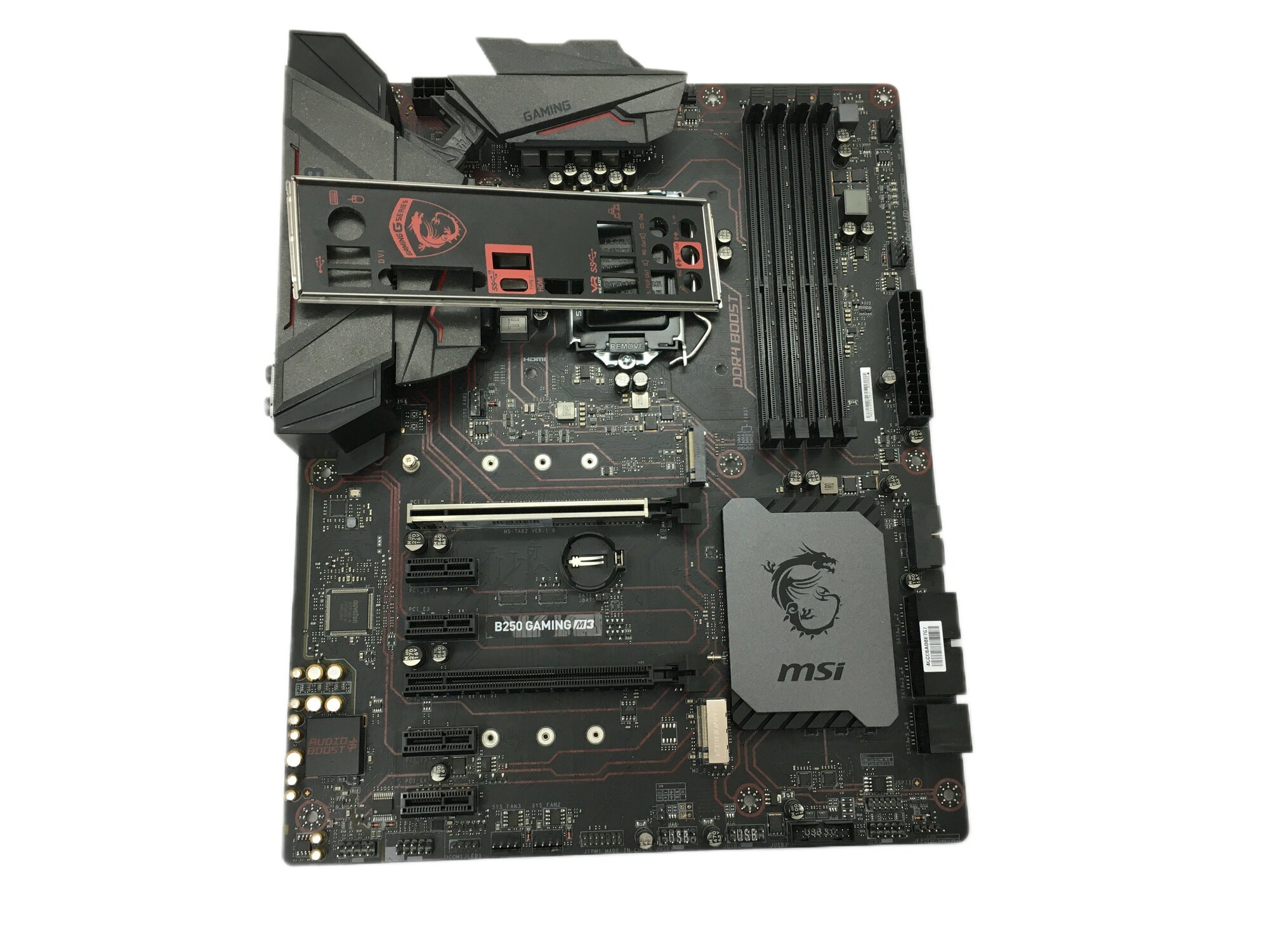 Материнская плата S-1151 MSI B250 GAMING M3 4DDR4/2xPCI-Ex16/2xM.2/DVI/HDMI/LAN/ATX